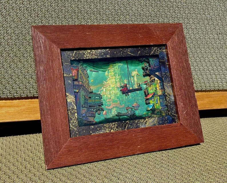 A Unique Handmade Papercut Diorama Shadowbox a Three-dimensional Framed ...