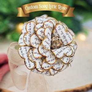 Song Lyrics Paper Flowers - Vintage Style Romantic Gift for Anniversary ...