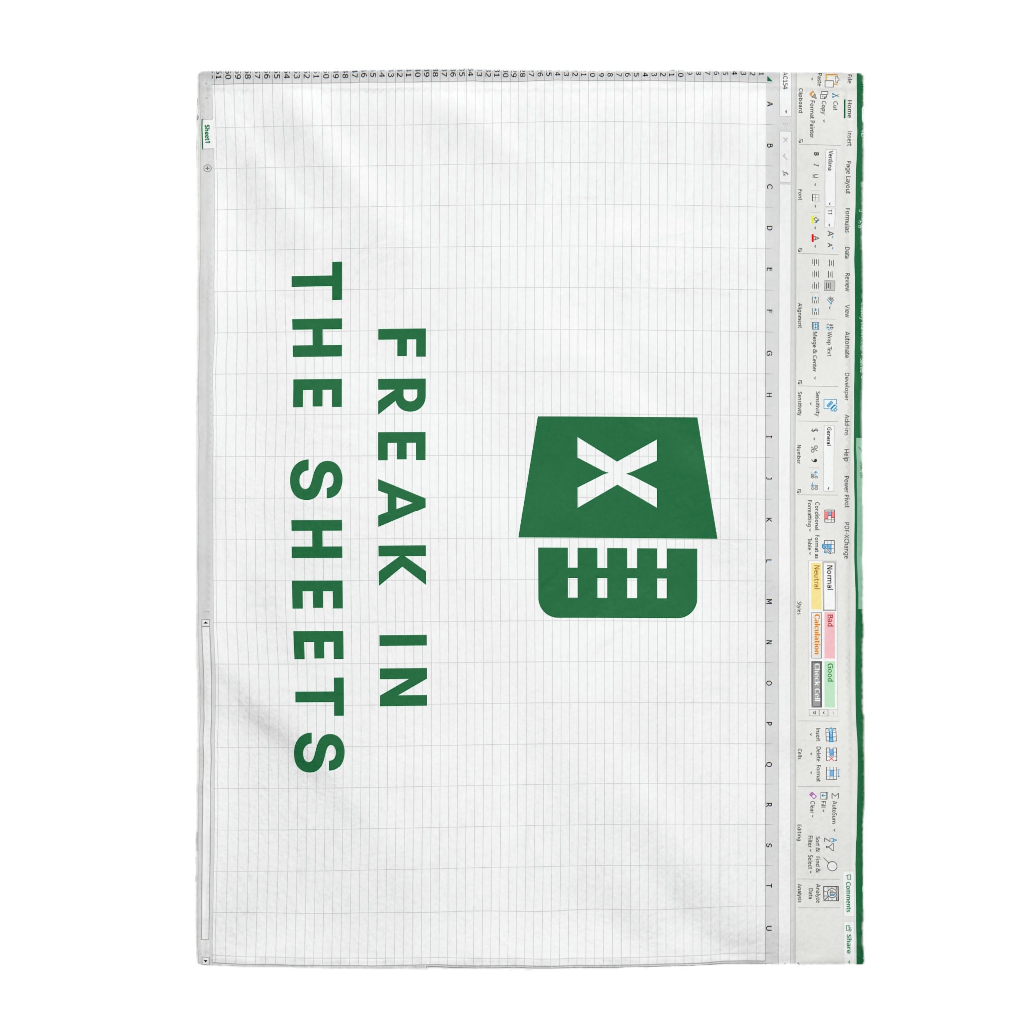 Freak in the Sheets Blanket Spreadsheet Gift for Him Tech-savvy Nerdy ...