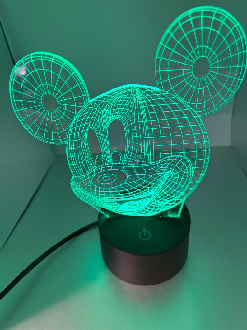 3D Illusion Lamp Mickey Mouse Night Light - Etsy