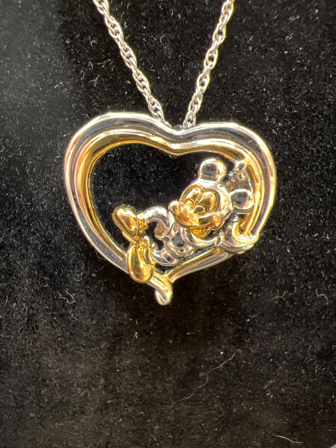 Vintage Disney Mickey Mouse Two Tone Sterling Silver and Gold Plated ...