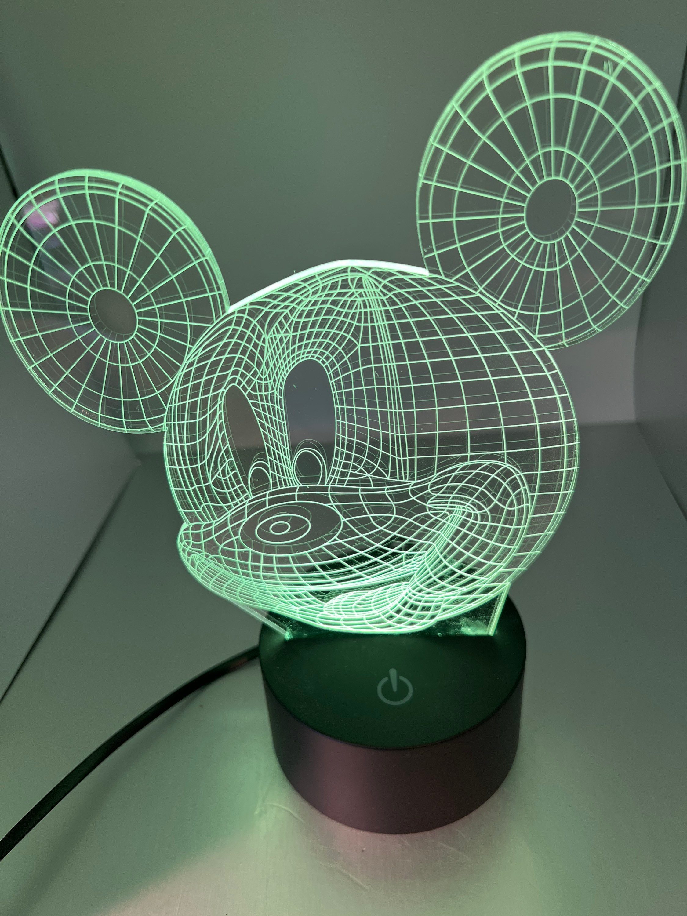 3D Illusion Lamp Mickey Mouse Night Light - Etsy