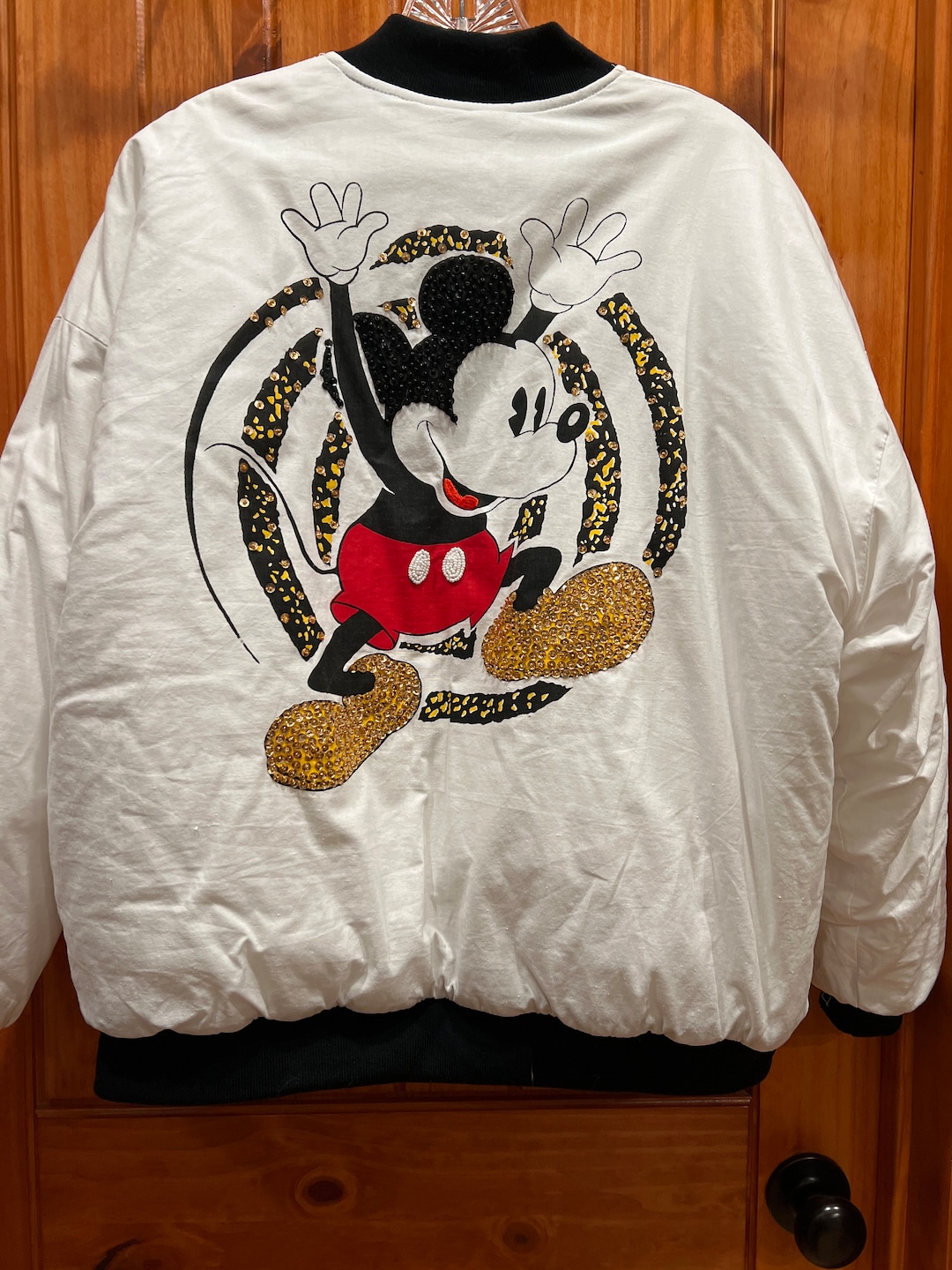 Vintage Disney Mickey & Co. Embellished Mickey Mouse Bomber Jacket ...