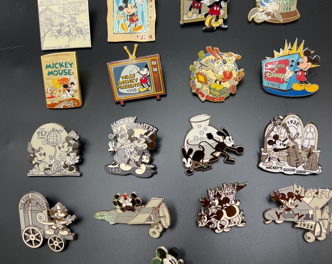 Mickey Mouse Cartoon and Comic Book Tie Pin Collection-lot of 17 Tie ...