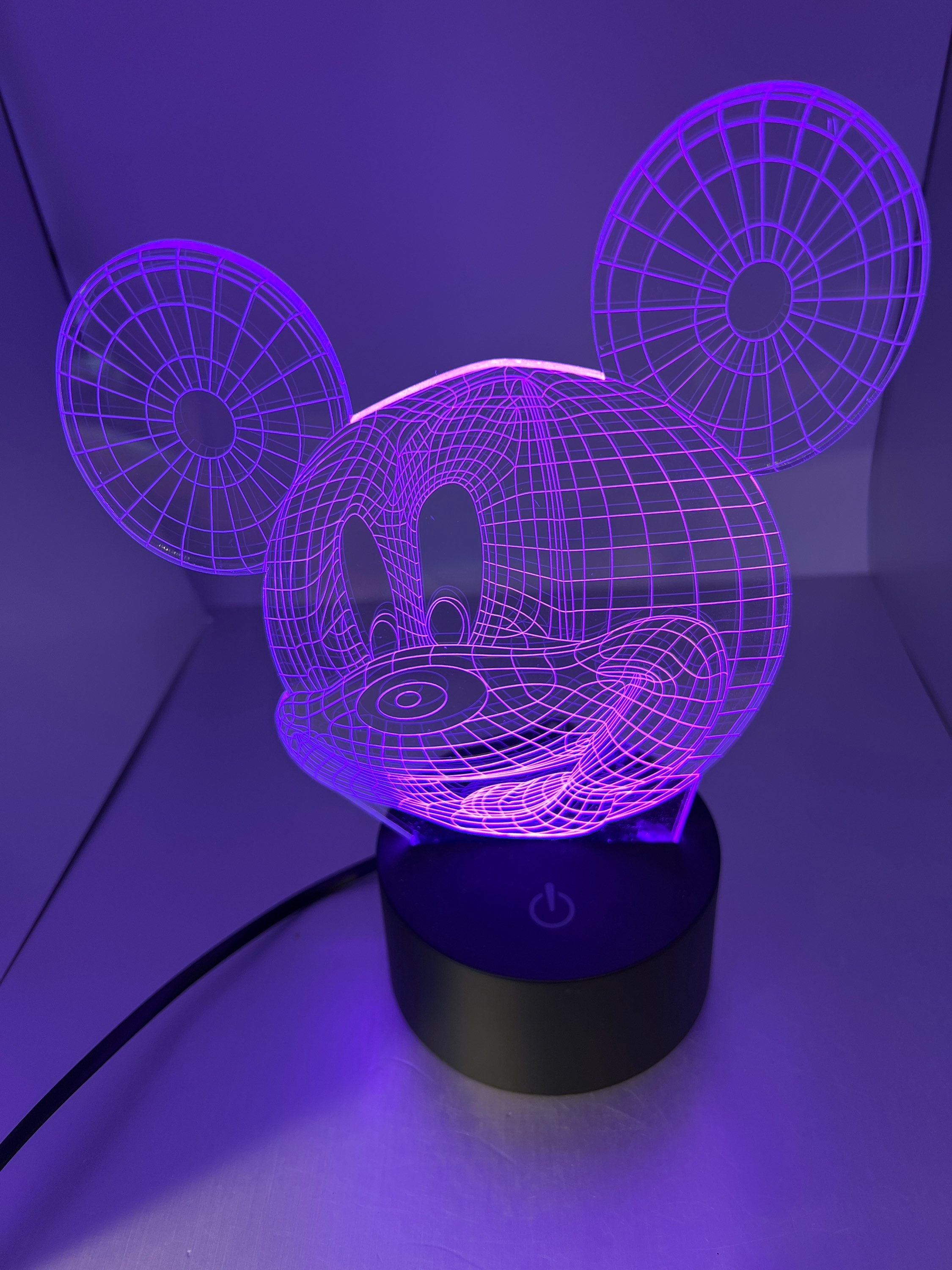 3D Illusion Lamp Mickey Mouse Night Light - Etsy