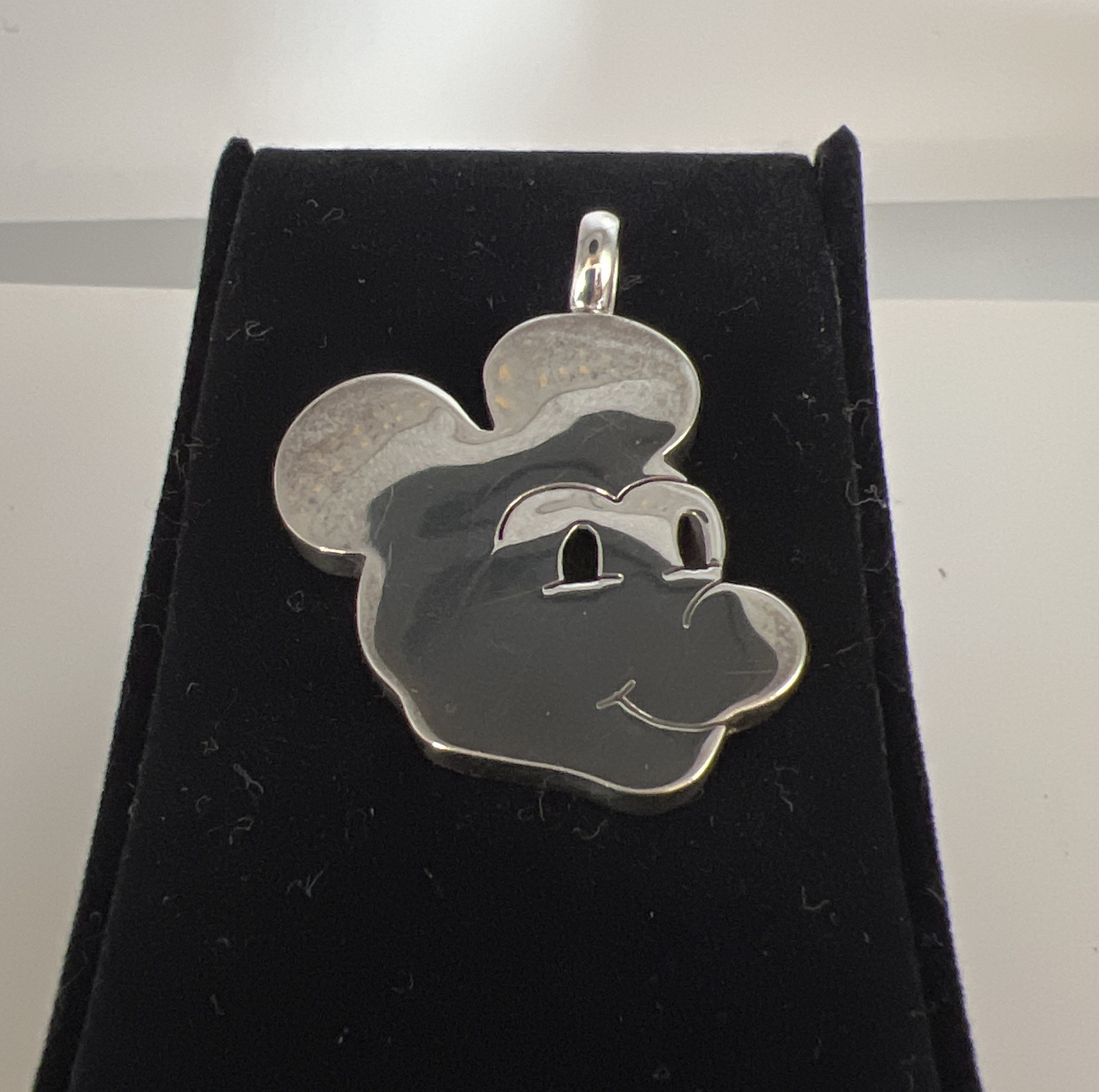 Sterling Silver Mickey Mouse Pendant - Etsy