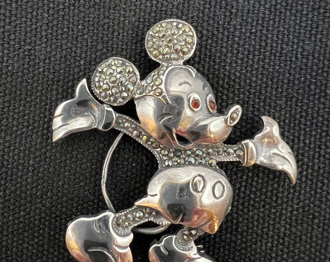 Judith Jack Disney Mickey & Co Sterling Silver Enamel Marcasite Mickey ...