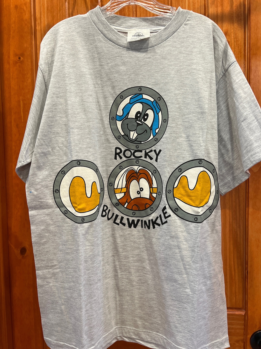 Vintage 1996 Rocky and Bullwinkle-t-shirt-grey-adult Medium - Etsy