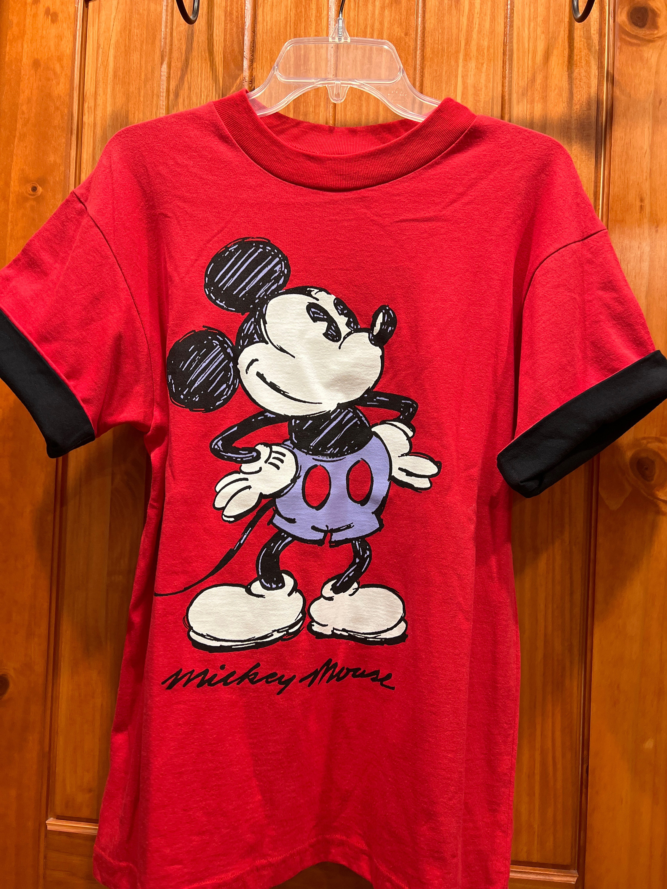 Vintage Mickey Mouse T-shirt-red- Adult Medium - Etsy