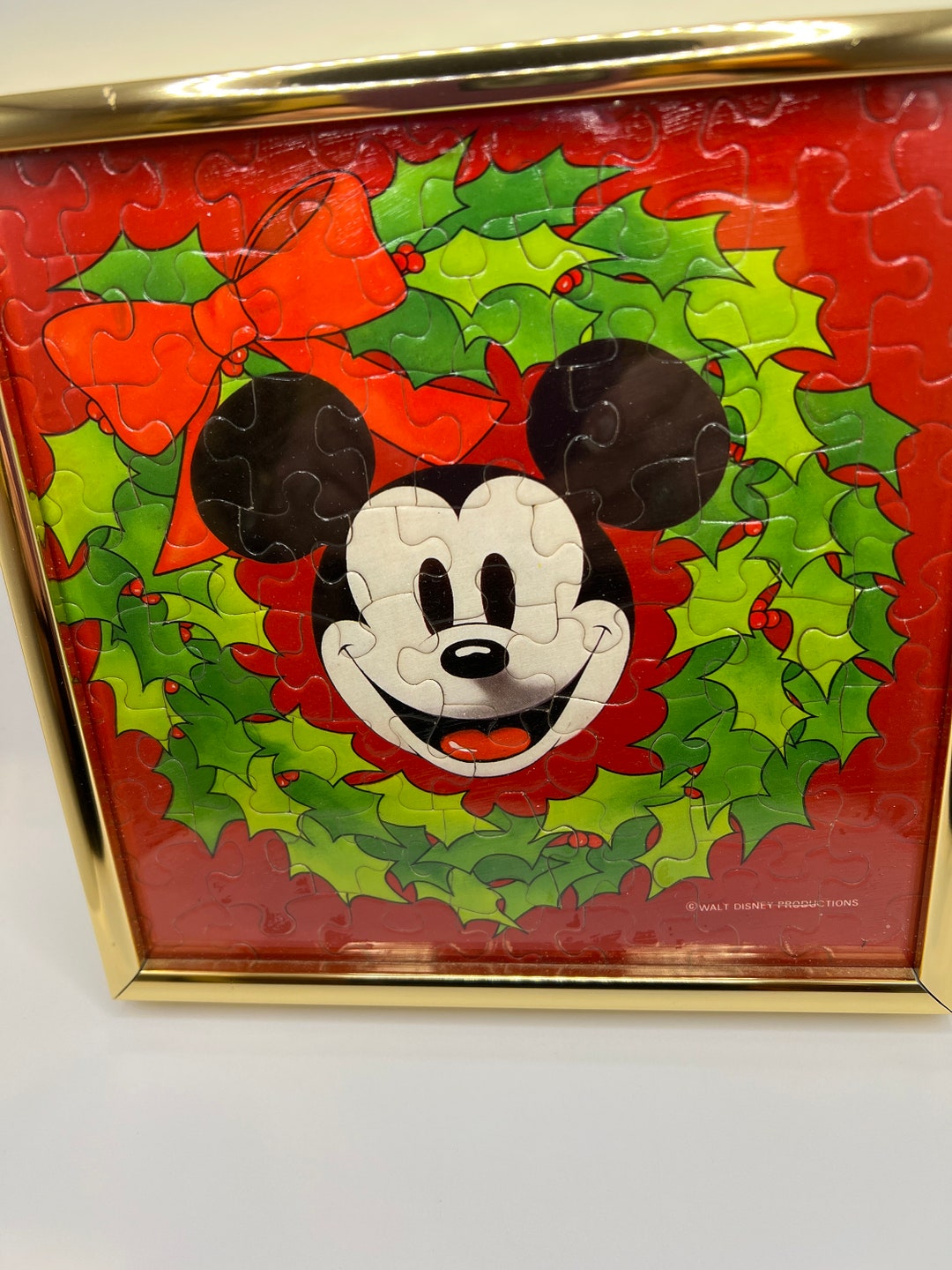 Framed Walt Disney Productions Mickey Mouse Christmas Puzzle - Etsy