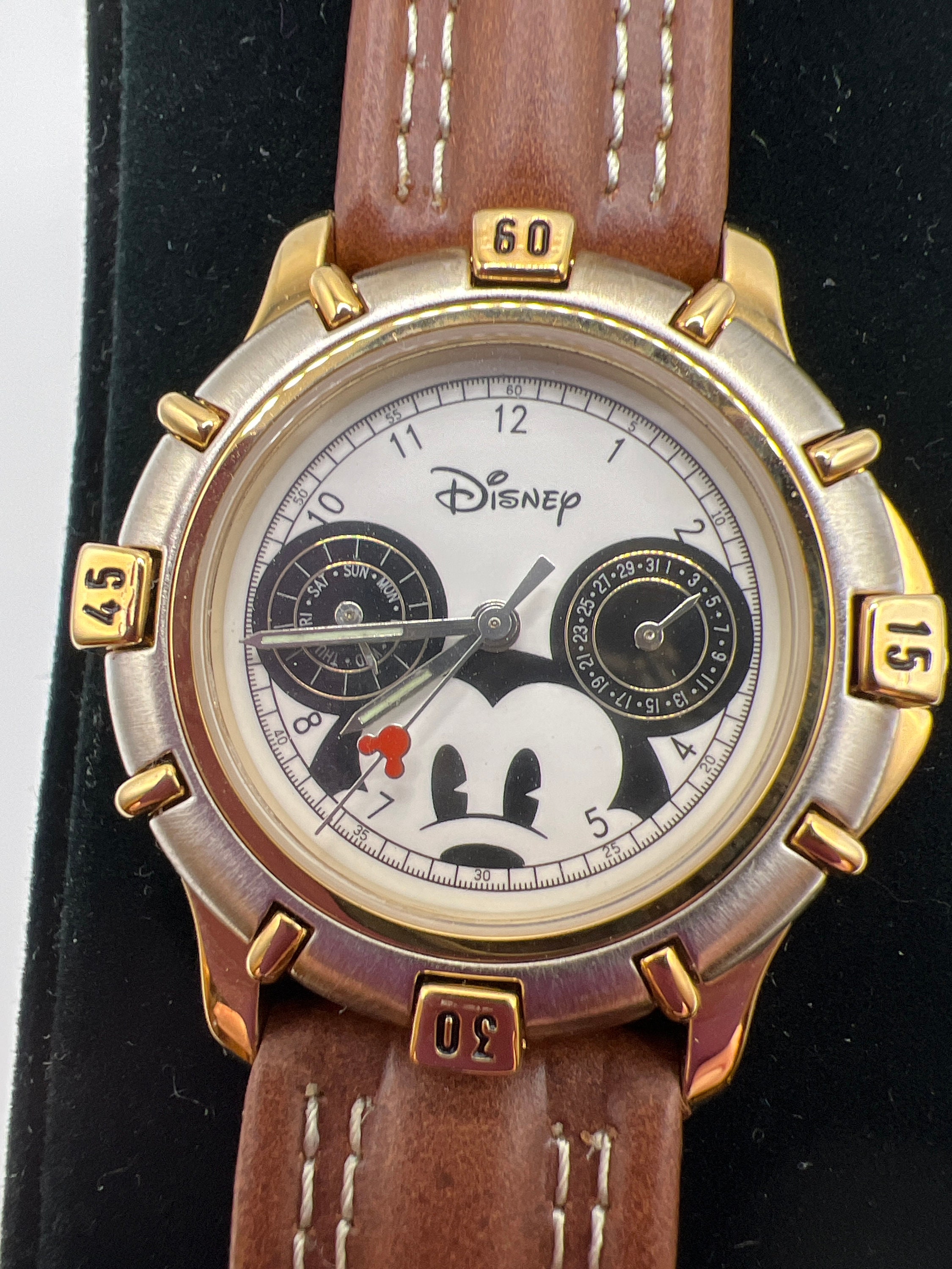 Vintage Disney Time Works Mickey Mouse Watch-time/day/date - Etsy