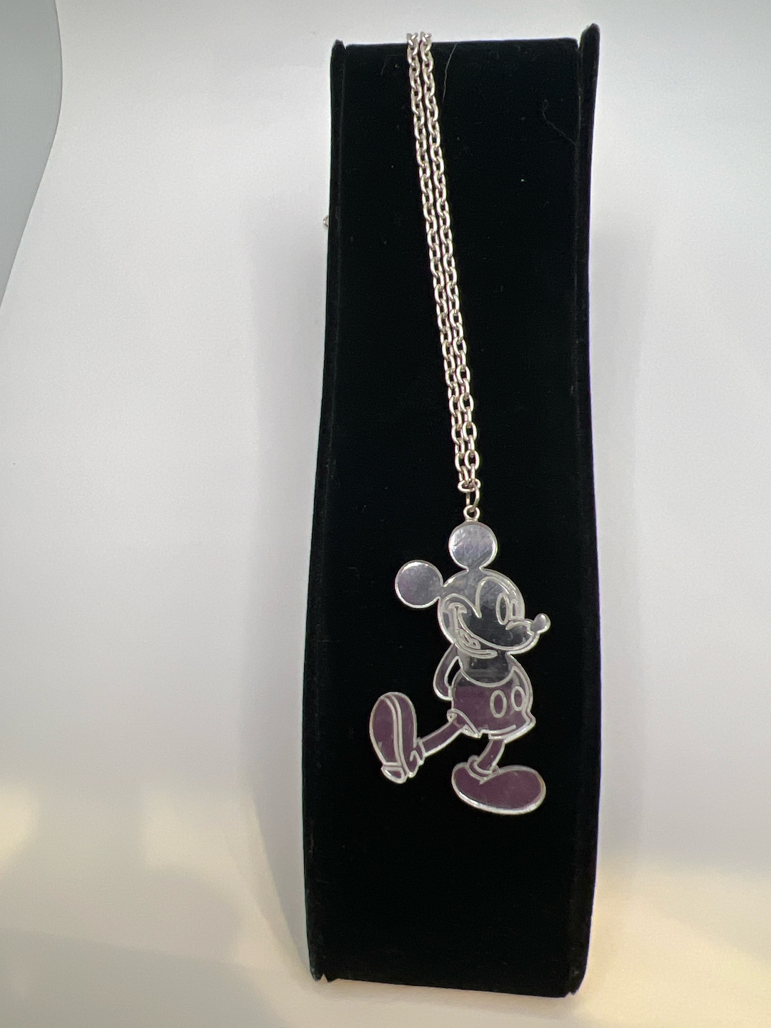 Vintage Disney Etched Mirrored Mickey Mouse Necklace - Etsy