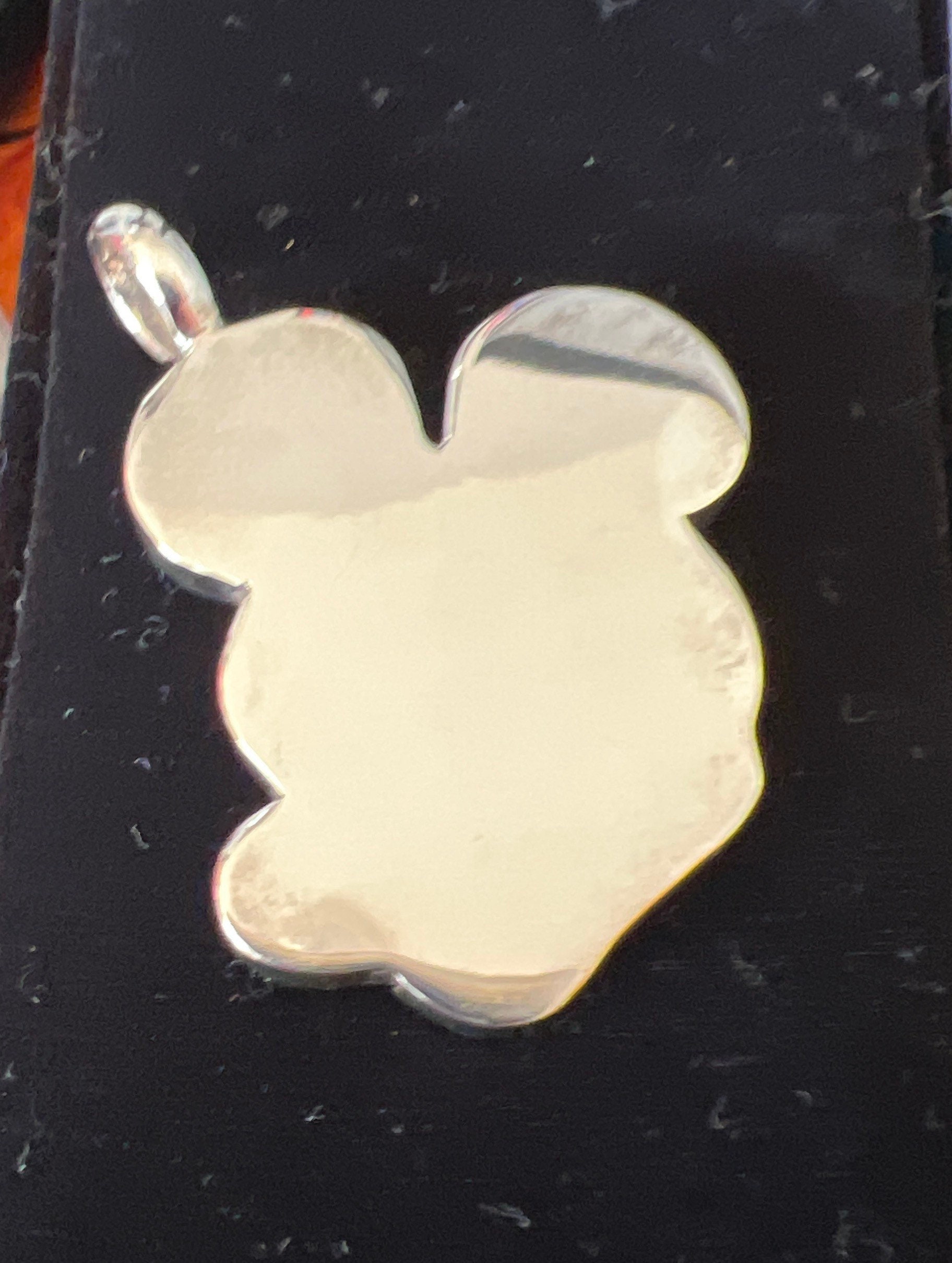 Sterling Silver Mickey Mouse Pendant - Etsy