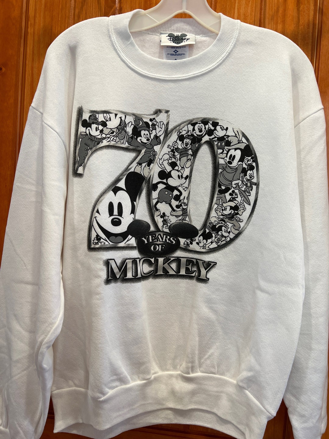 Vintage Disney 70 Years of Mickey-sweatshirt-white-adult Medium - Etsy