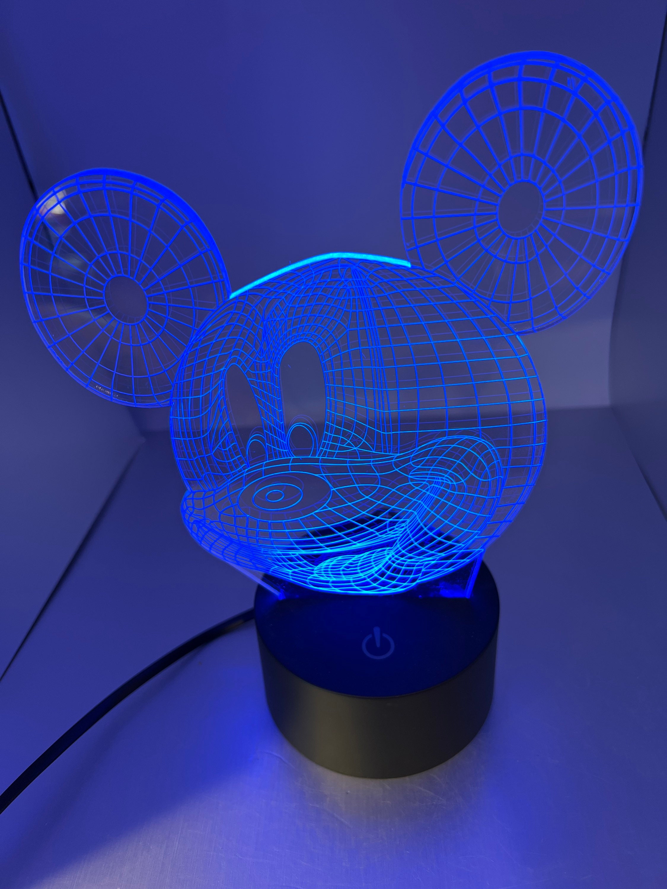 3D Illusion Lamp Mickey Mouse Night Light - Etsy