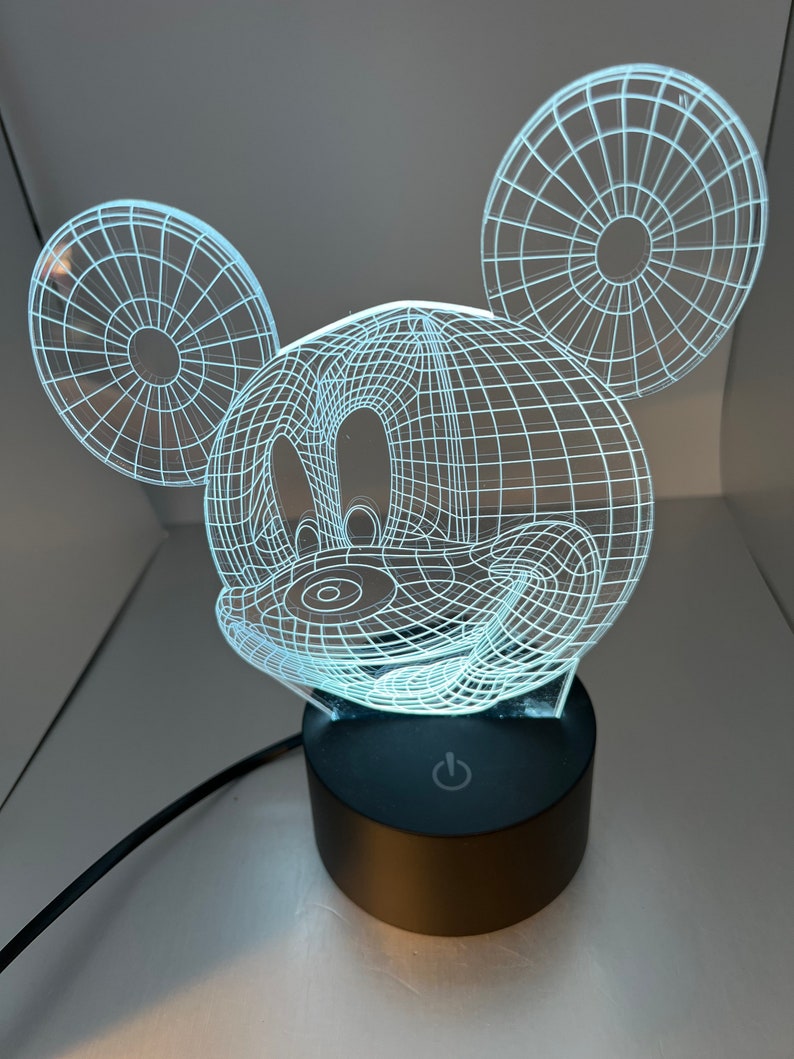 3D Illusion Lamp Mickey Mouse Night Light - Etsy