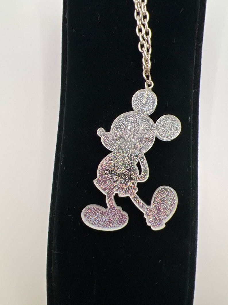 Vintage Disney Etched Mirrored Mickey Mouse Necklace - Etsy