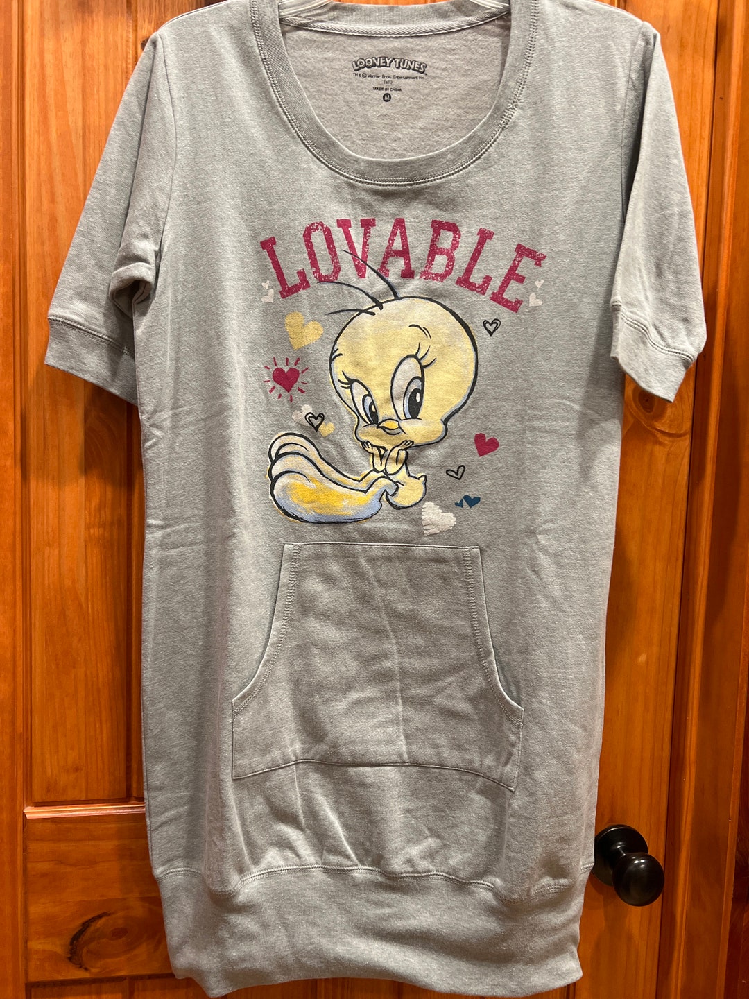 Looney Tunes Tweety Bird Nightshirt-grey-adult Medium - Etsy