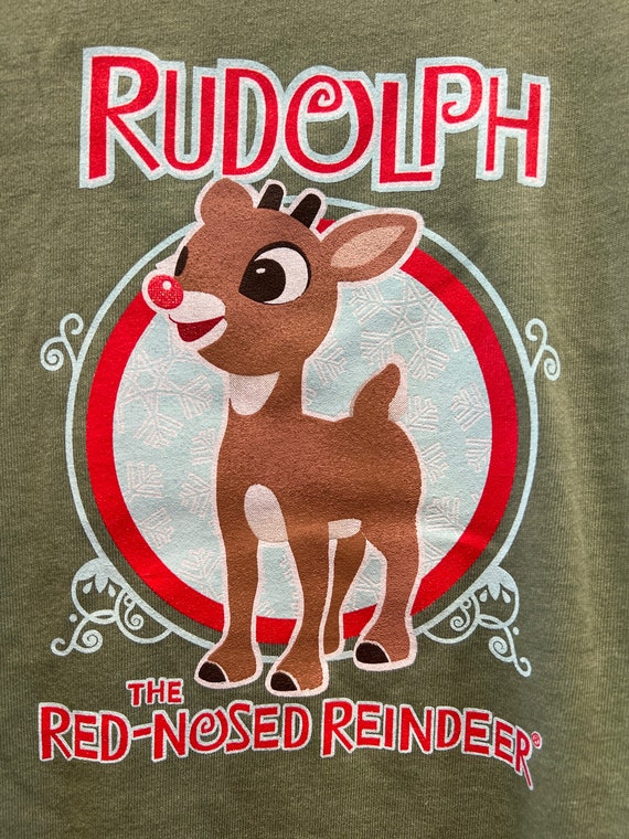 Vintage Rudolf the Red Nosed Reindeer T-Shirt-Green- … - Gem