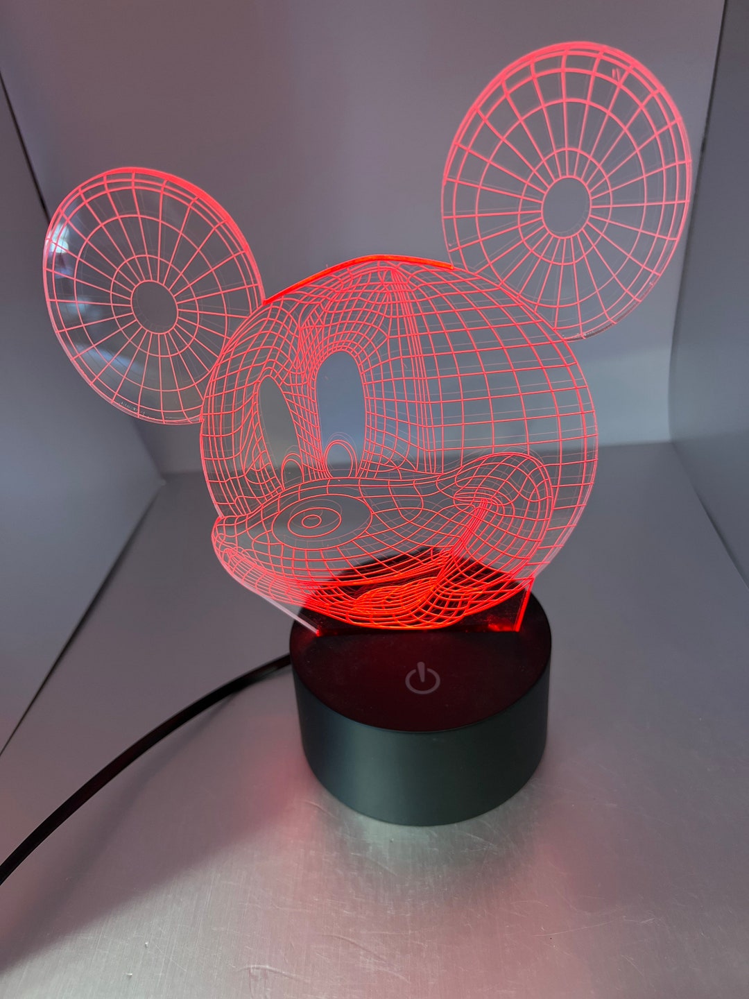3D Illusion Lamp Mickey Mouse Night Light - Etsy
