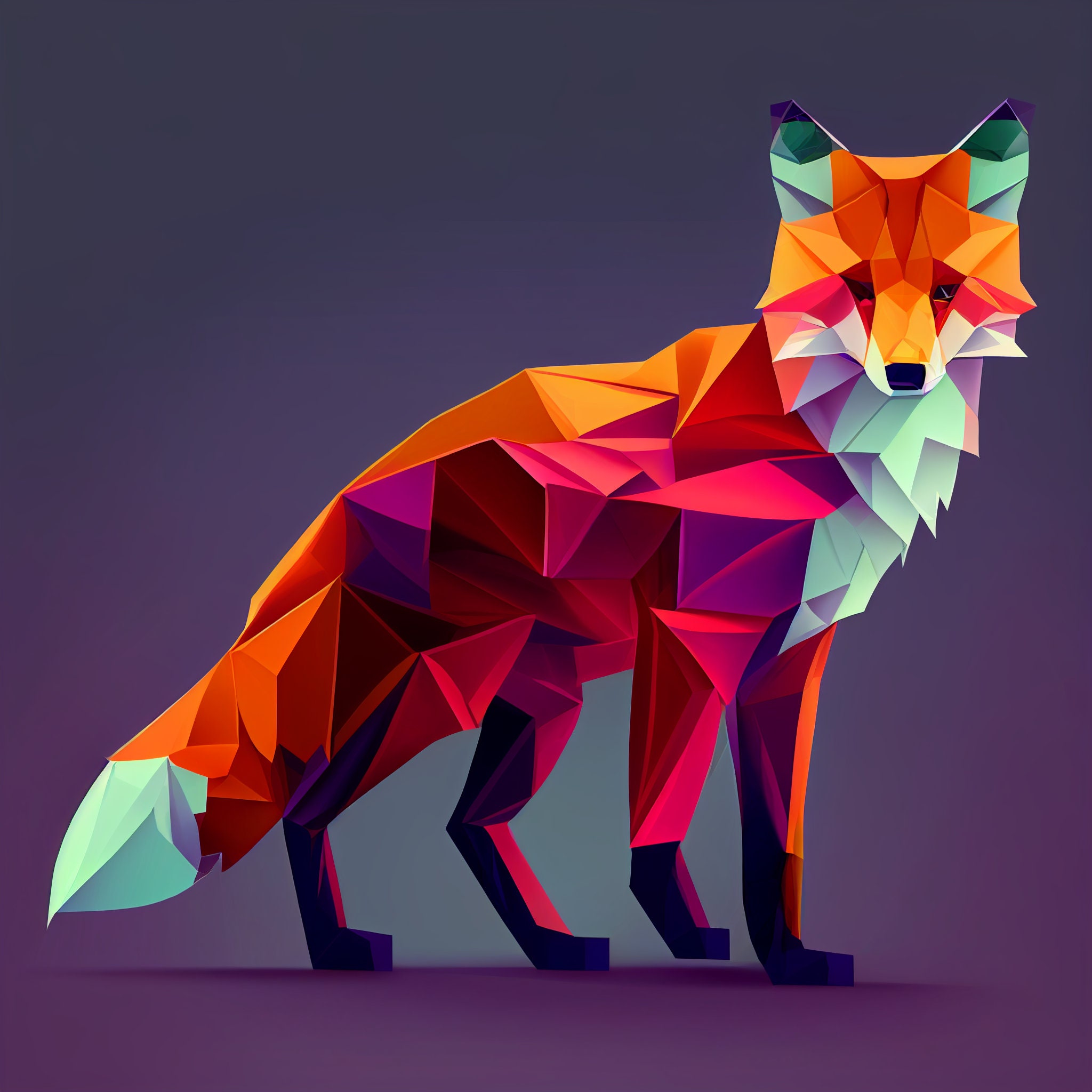 Geometric Fox Wallpaper