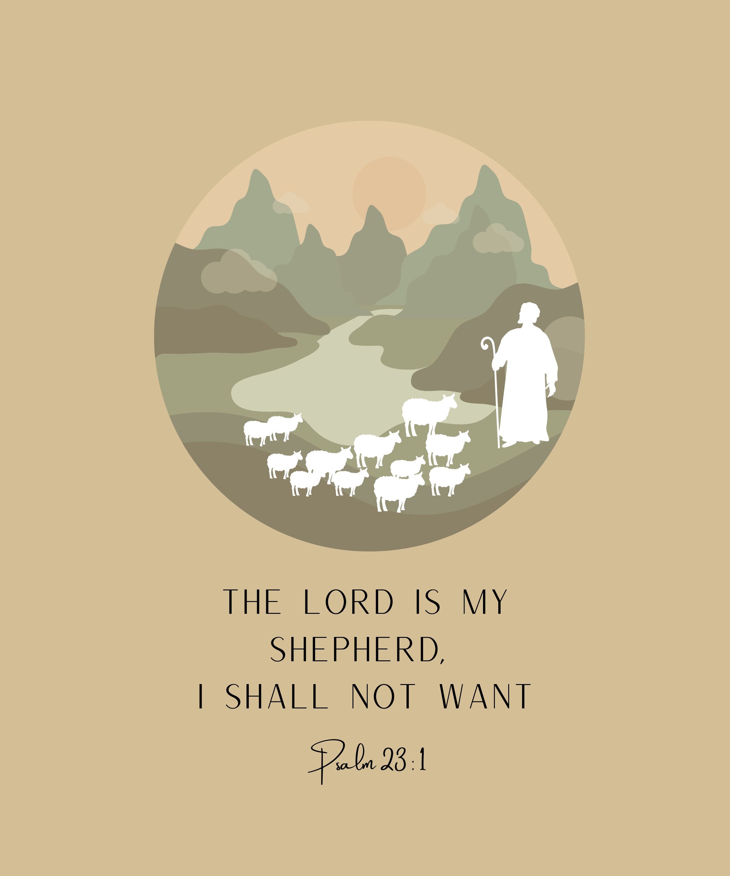Psalm 23:1 Bible Verse Scripture Wall Art Graphic - Etsy