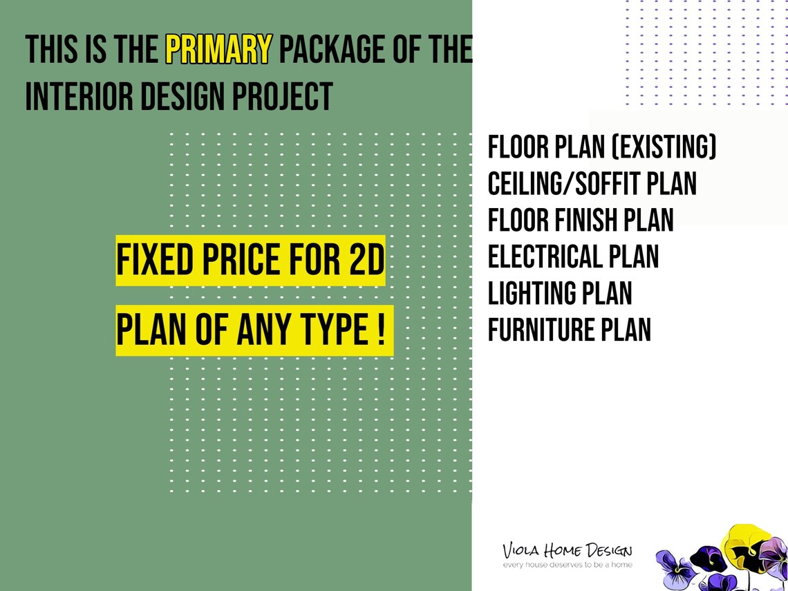 2D Interior Design Plans / 2D Floor Plan for Interior Design / Custom ...
