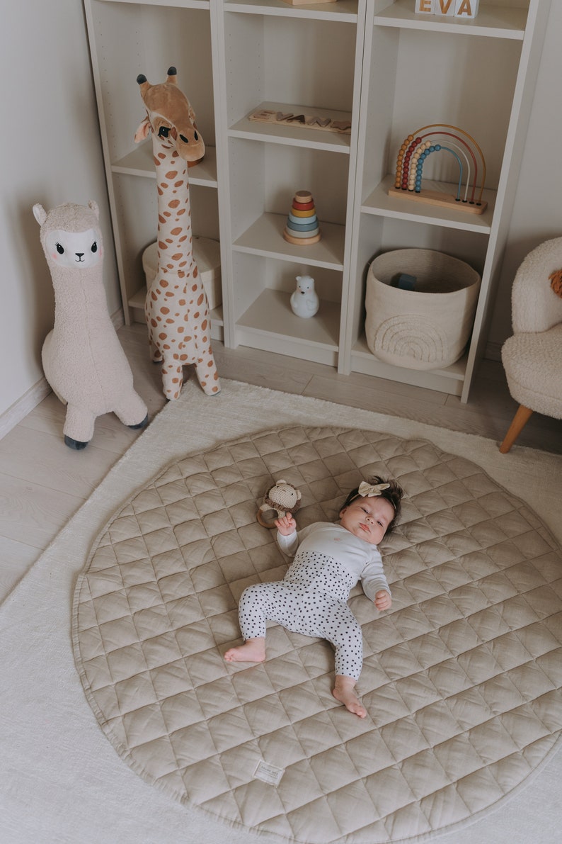 Quilted Baby Play Mat, Tummy Time Mat, Baby Change Mat, Travel Changing ...