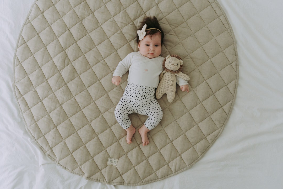 Quilted Baby Play Mat, Tummy Time Mat, Baby Change Mat, Travel Changing ...