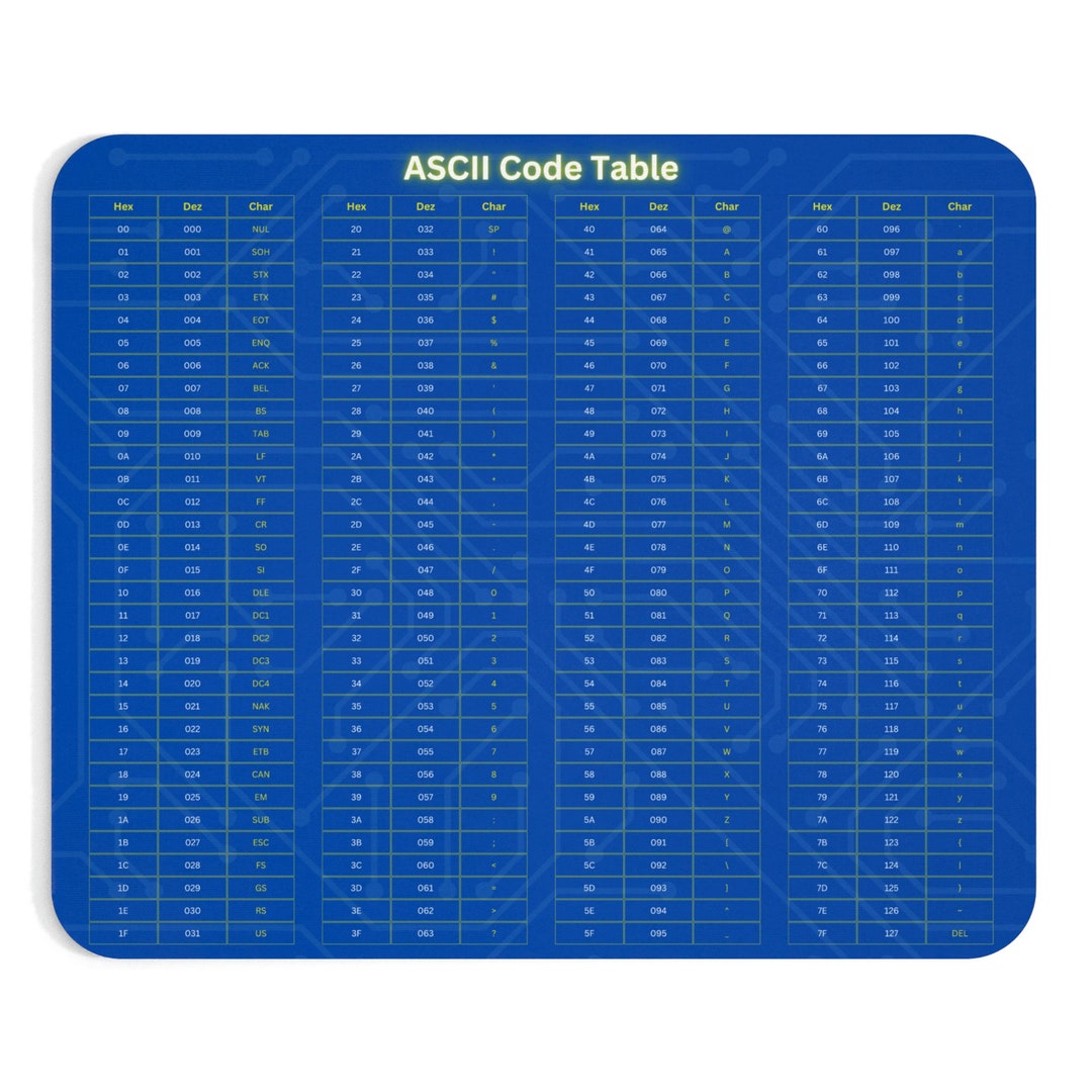 ASCII CODE Maus Pad - Etsy