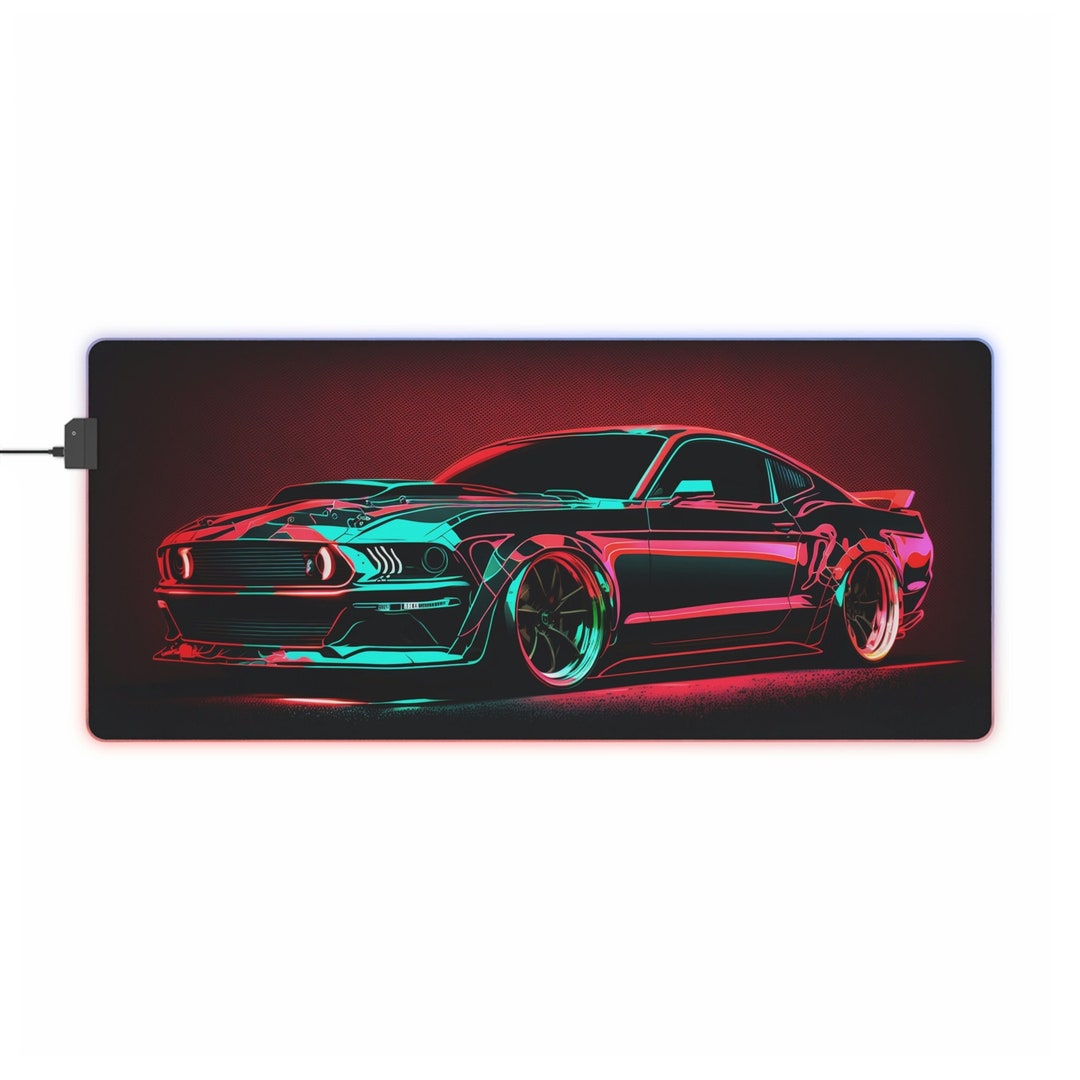 Mustang LED Gaming Mouse Pad (with USB Lighting), XXL Mouse Pad Ford ...