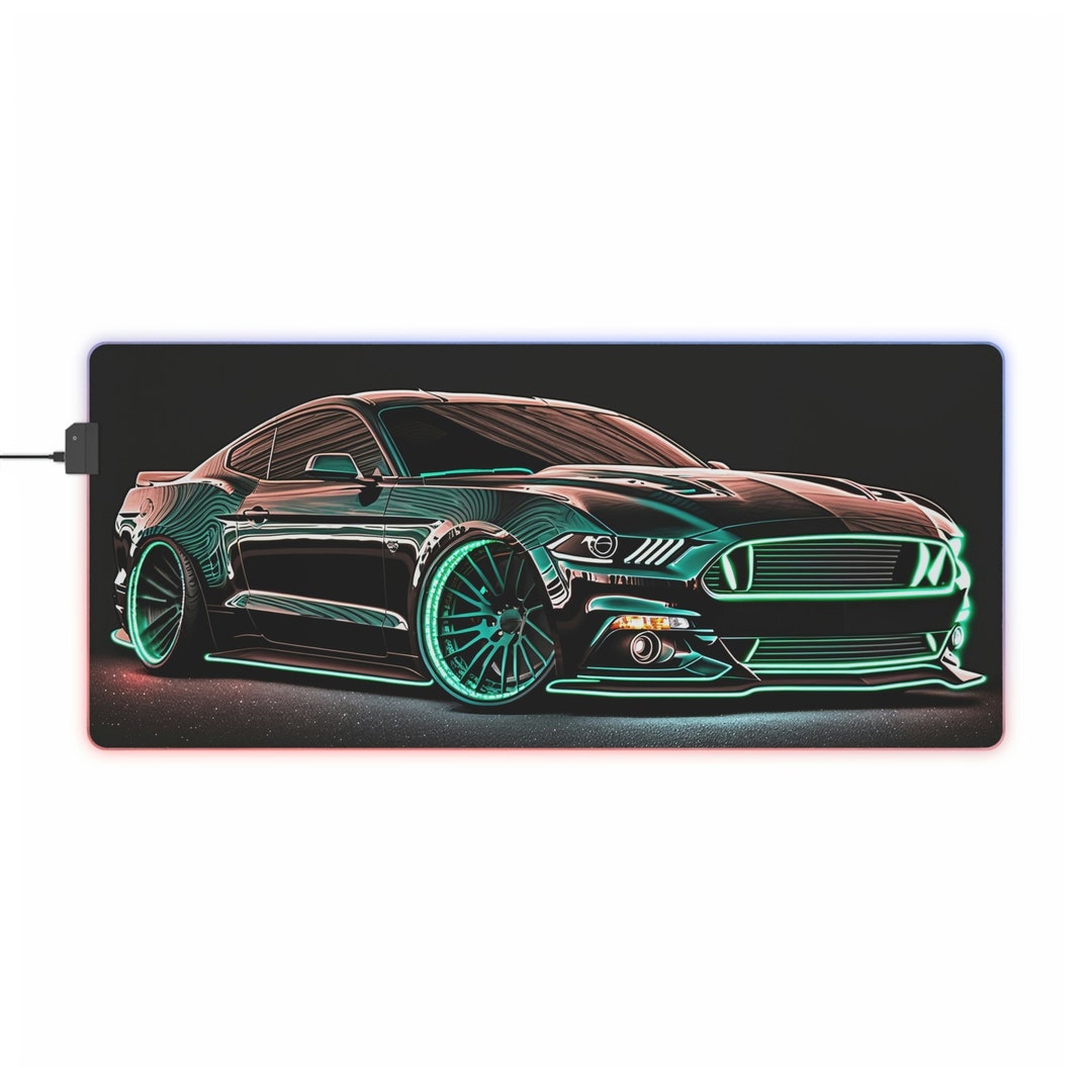 Mustang LED Gaming Mouse Pad (with USB Lighting), XXL Mouse Pad Ford ...