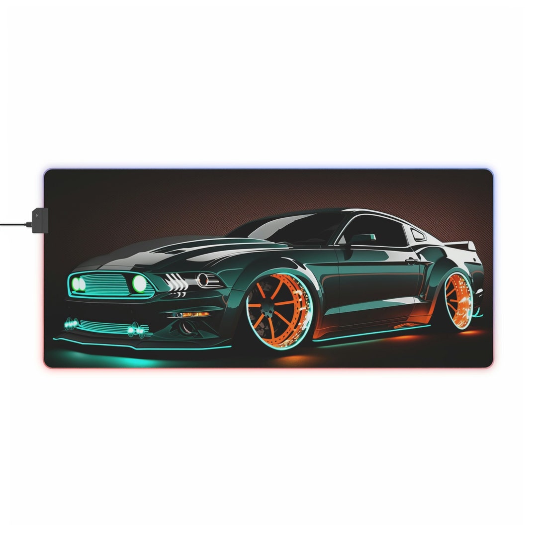 Mustang LED Gaming Mouse Pad (with USB Lighting), XXL Mouse Pad Ford ...