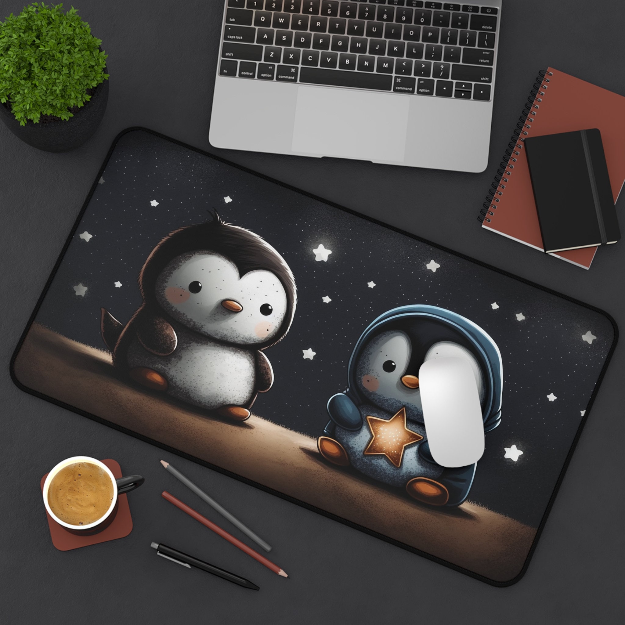 Penguin Aesthetic Mouse Pad XXL Cute Penguins Desk Mat Penguins Large ...