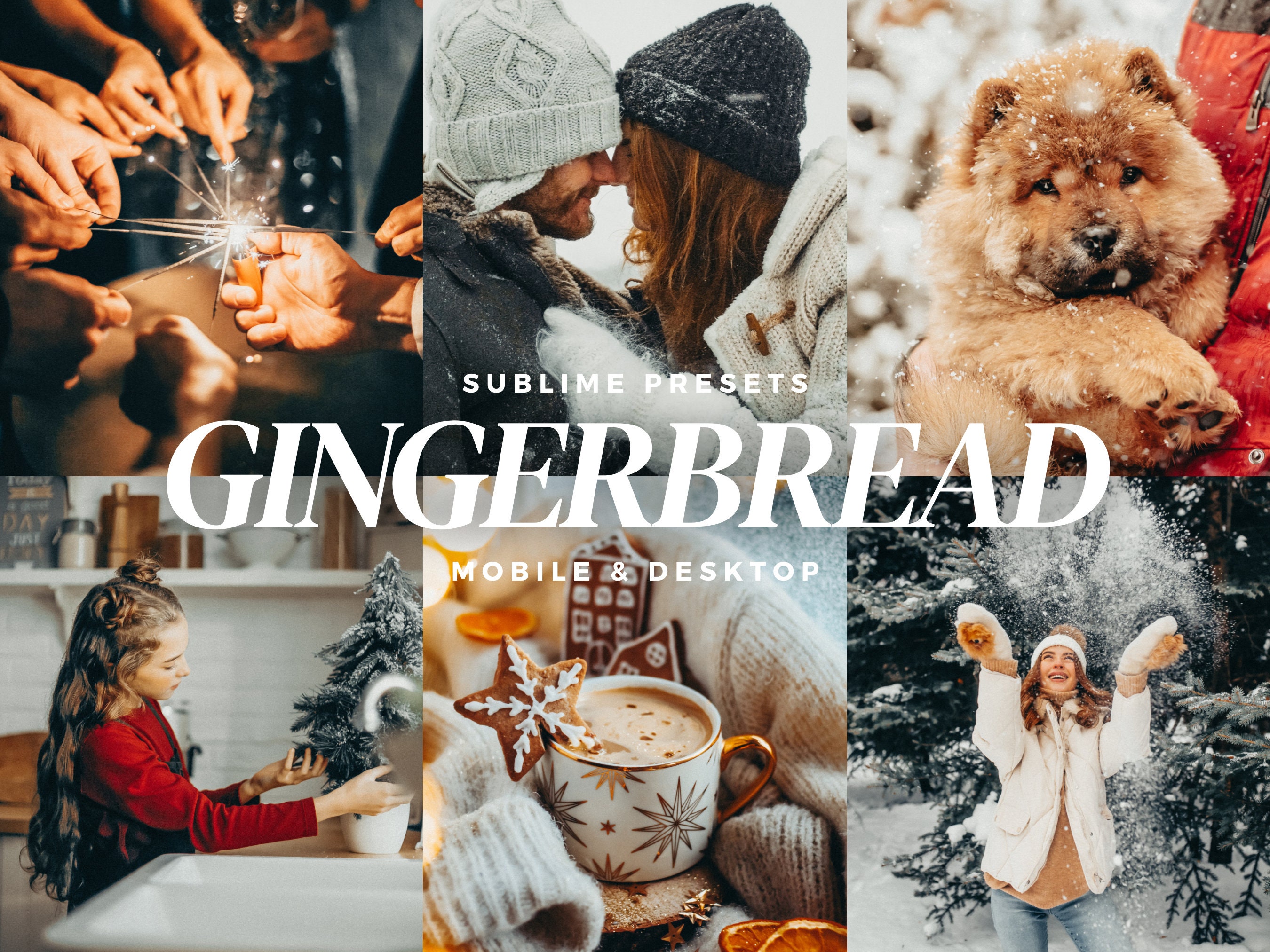 10 Gingerbread Lightroom Mobile & Desktop Presets, Winter Holiday ...
