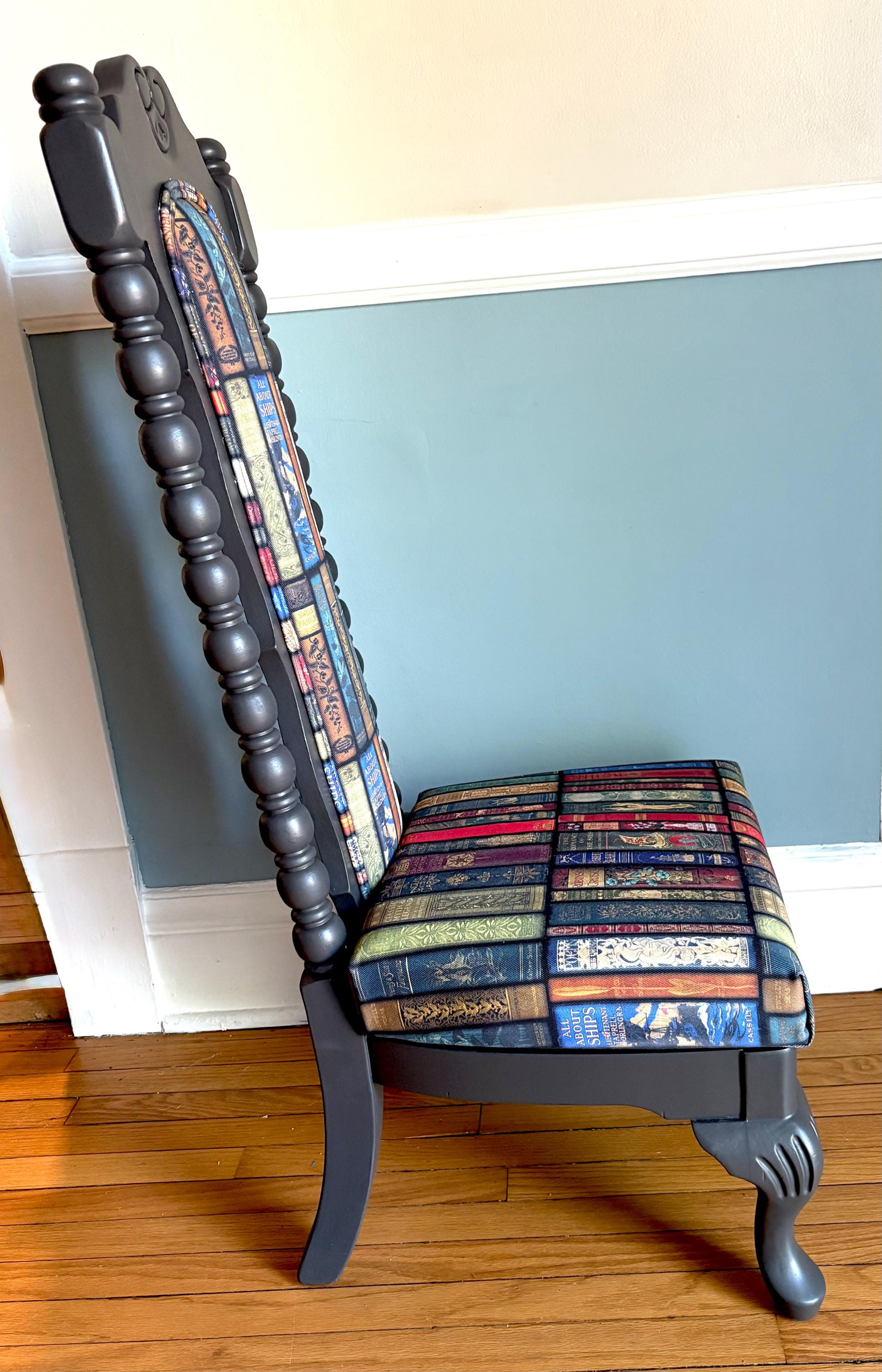 Book Lovers Chair | Upcycled Antique Literary Accent Piece - Etsy