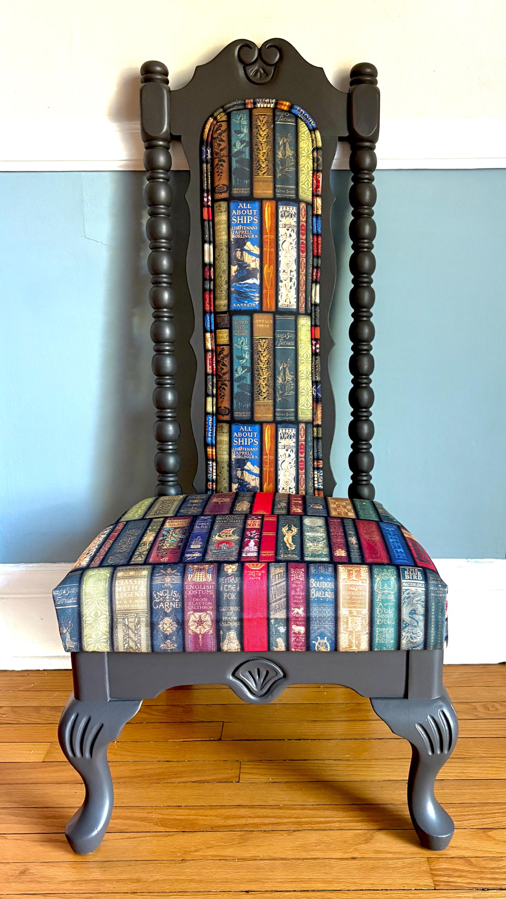 Book Lovers Chair | Upcycled Antique Literary Accent Piece - Etsy