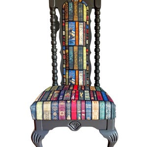 Book Lovers Chair | Upcycled Antique Literary Accent Piece - Etsy