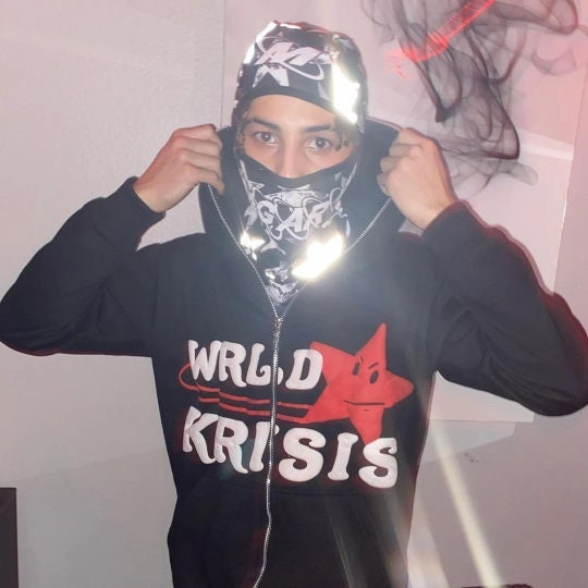 High-quality WRLD Krisis Oversized Full-zip Long-sleeved Y2K - Etsy