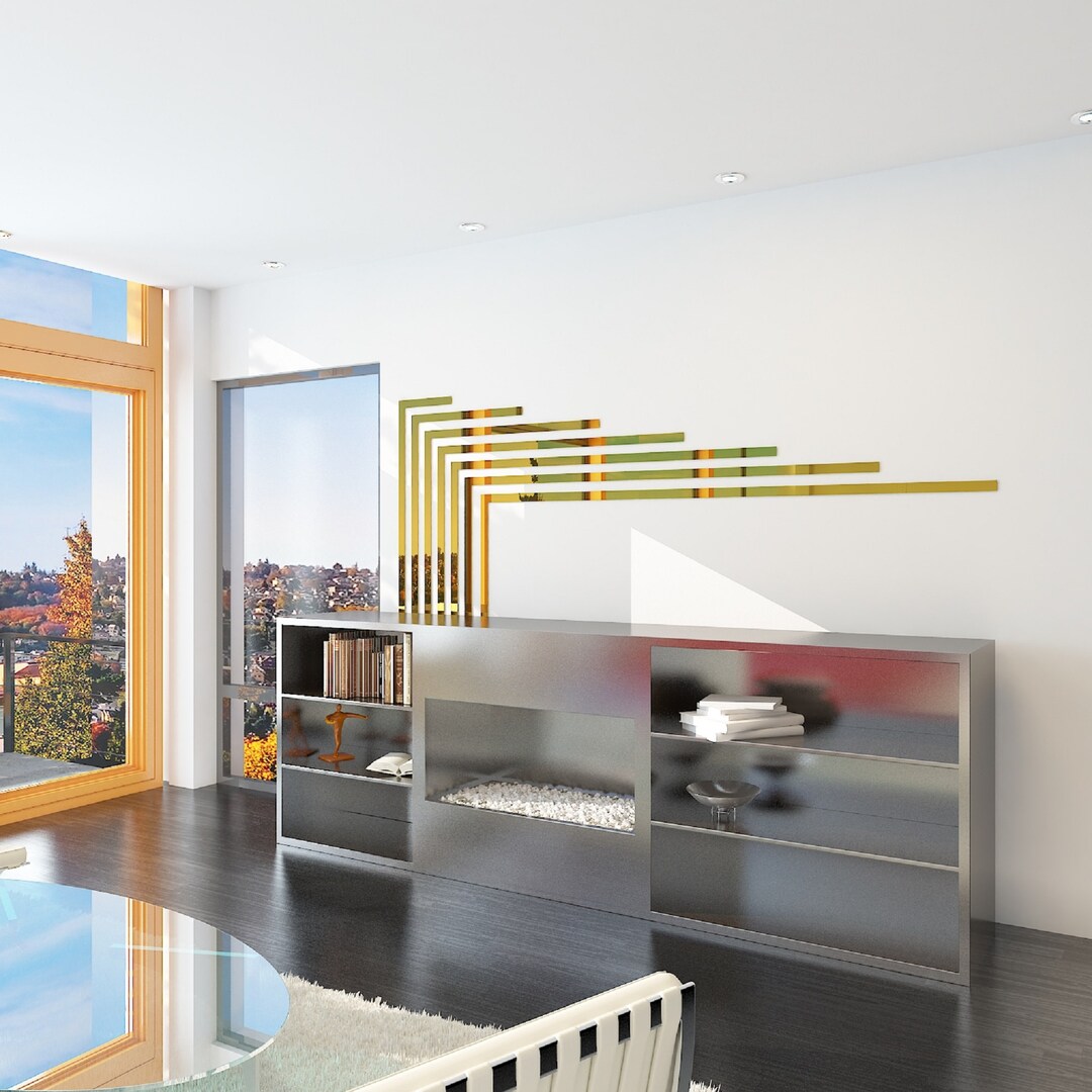 Gold Mirror Acrylic Slat Wall Panel, 3d Wall Panels, DIY Accent Wall ...