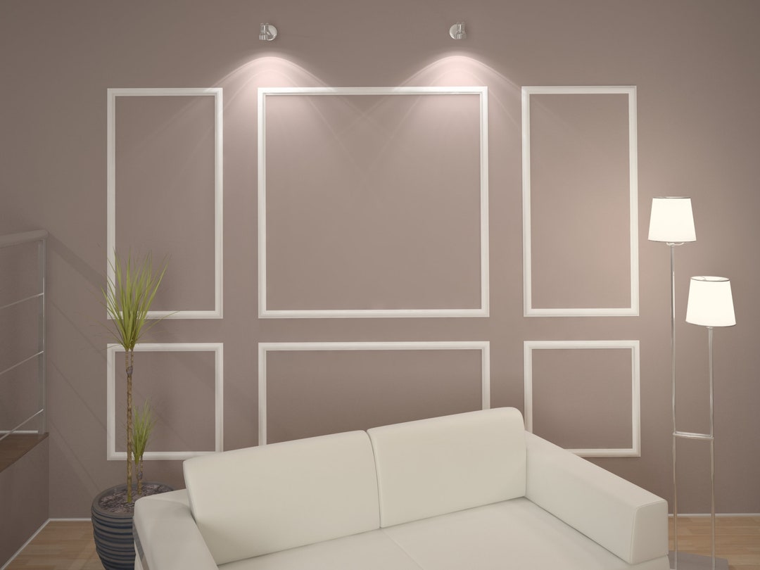 Premade Wall Moulding Kit, Peel and Stick Wall Panelling Kit, Picture ...