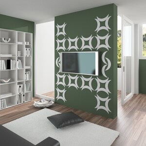 Crescent Art Tiles, Feature Wall Design, DIY Accent Wall Plans, Make ...