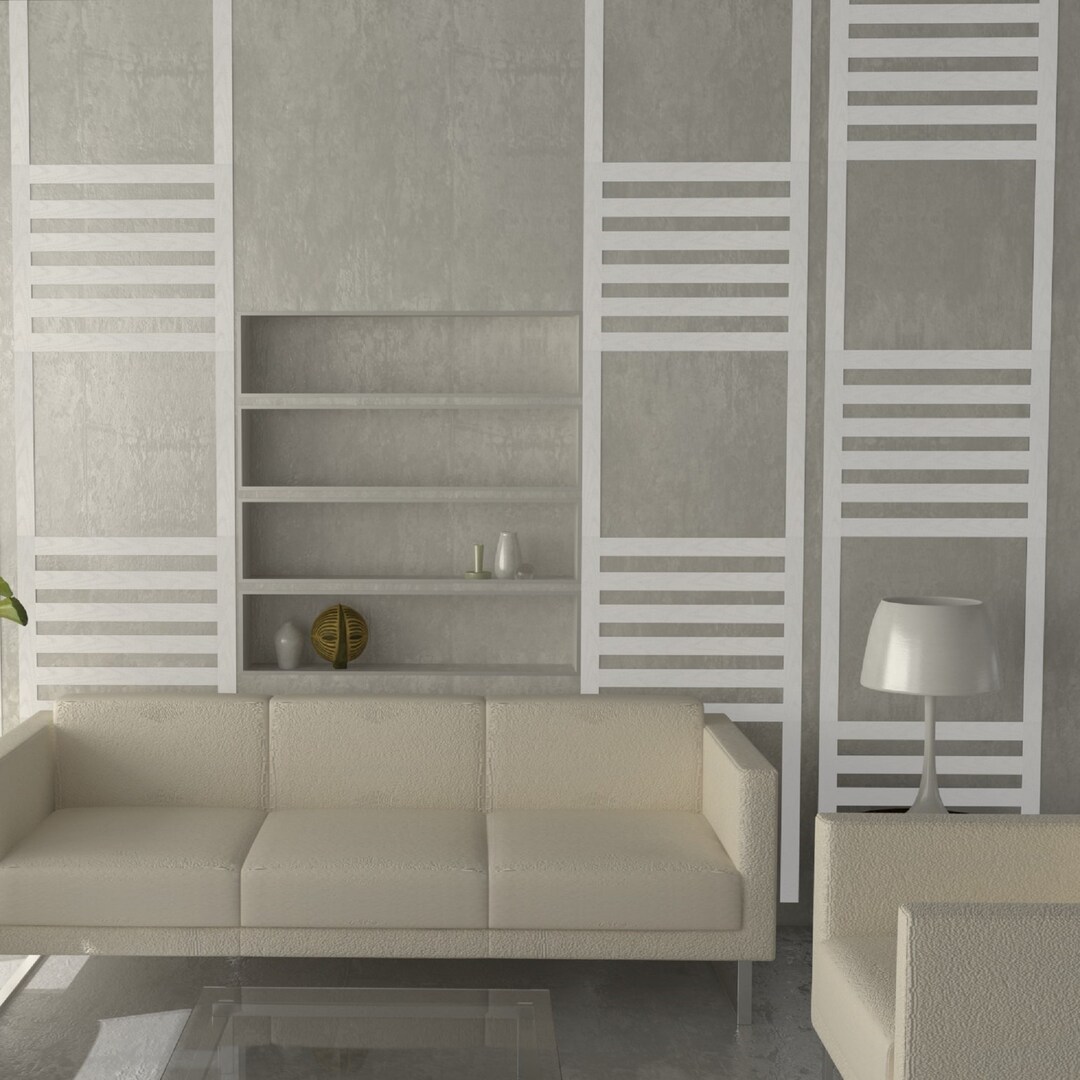 White Wooden Wall Paneling Slats, Acoustic Slat Wall Panel, Peel and ...