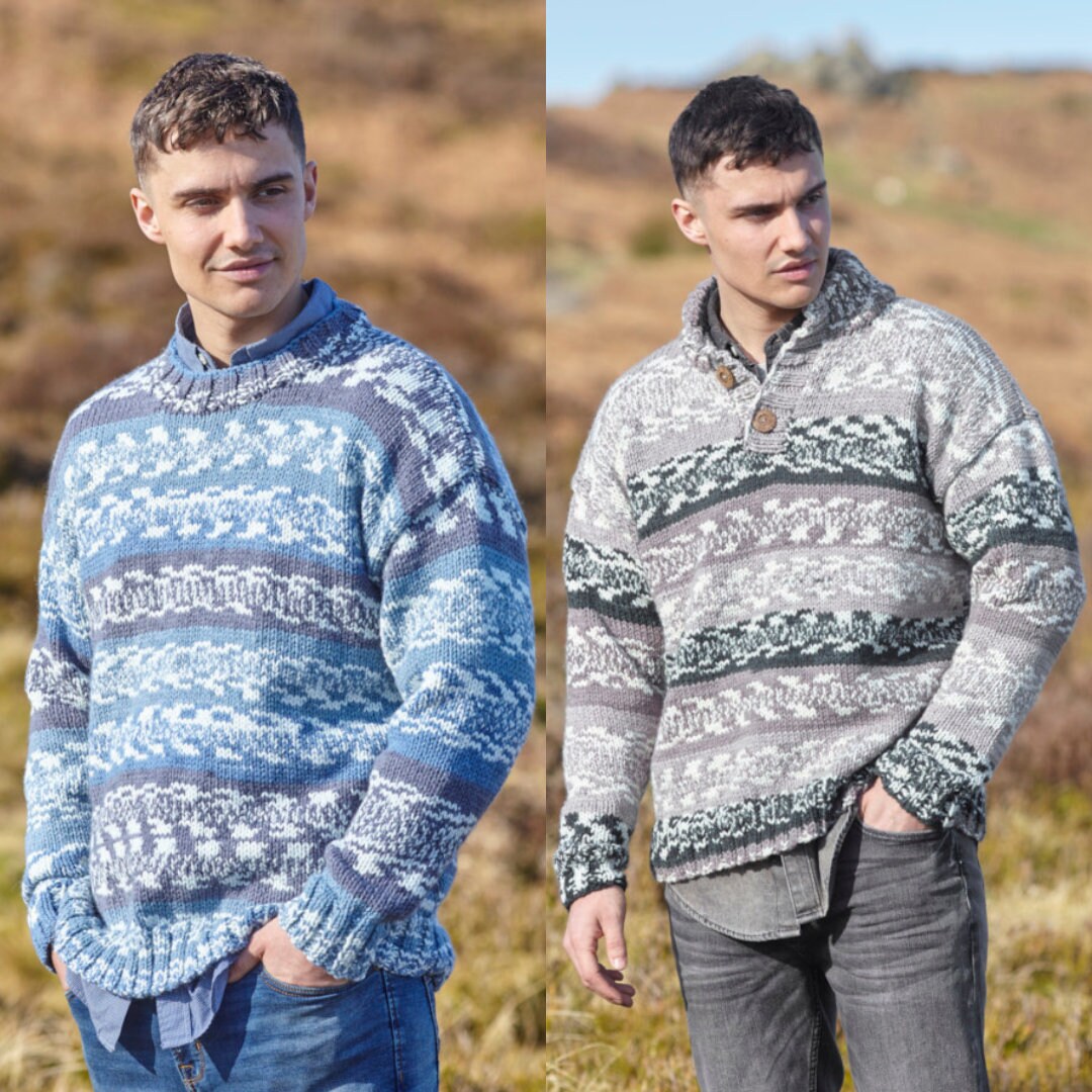 King Cole Nordic Chunky Men's Sweater Pattern 5910 Paper Knitting ...