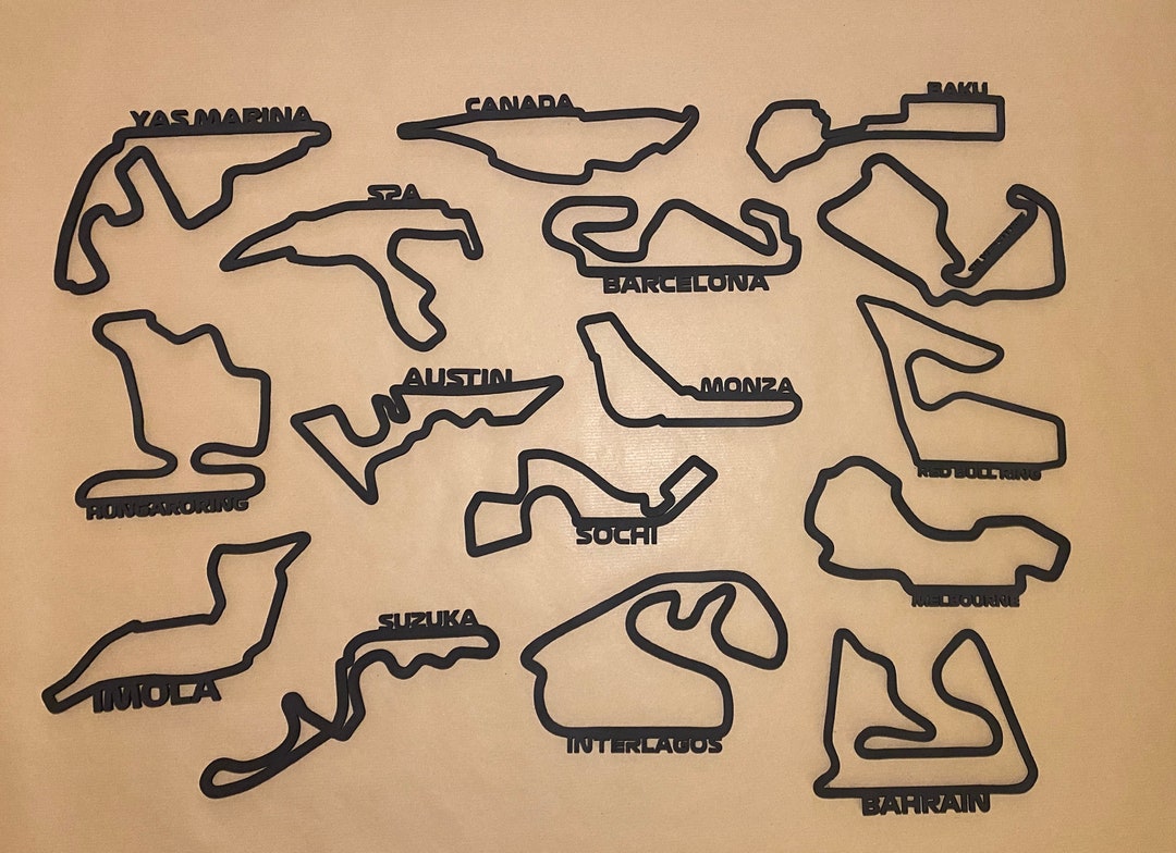 F1 Race Track Outline 3D Model - Etsy UK