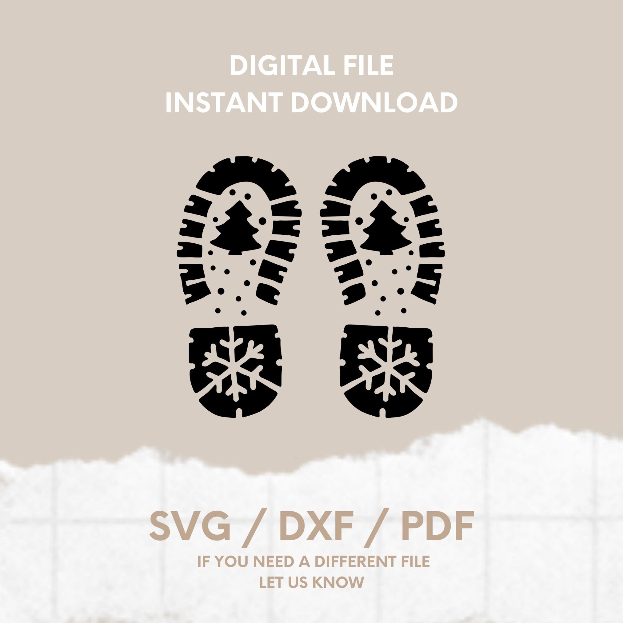 Santa Footprint Stencil: Christmas SVG Laser Cut File - Etsy