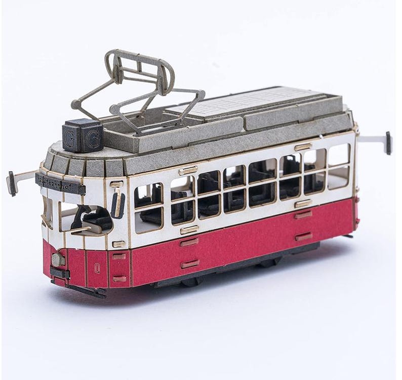 Paper Model Tram DIY KIT Cardboard Assembly Kit - Etsy