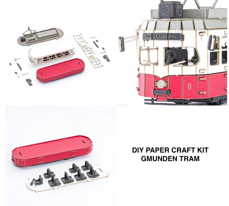 Paper Model Tram DIY KIT Cardboard Assembly Kit - Etsy