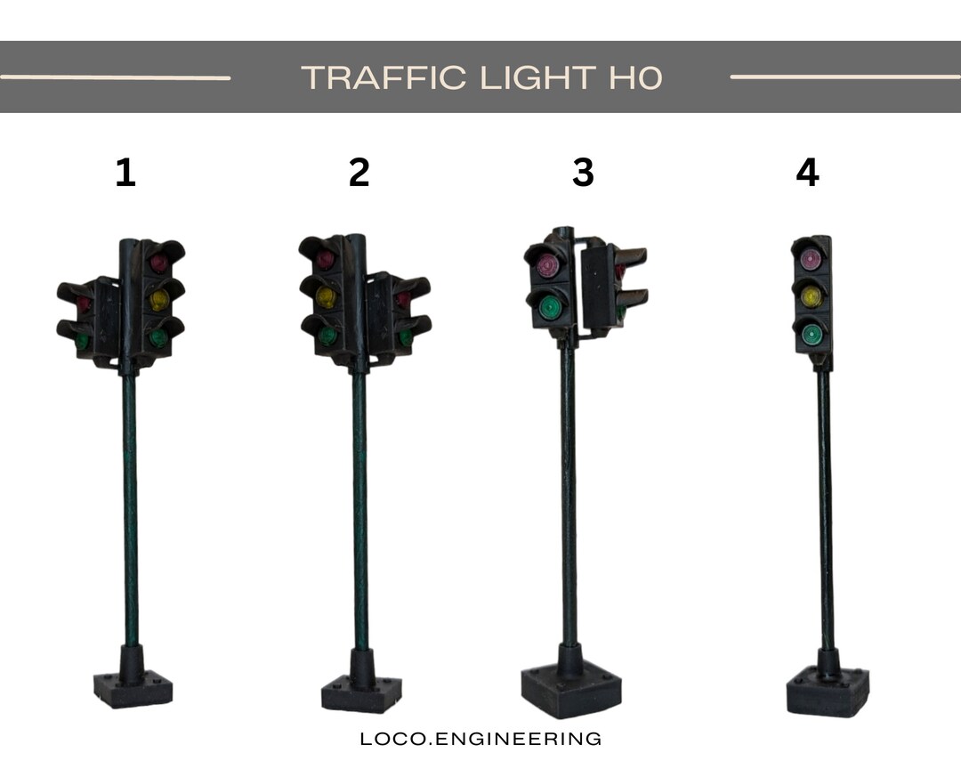 Traffic Light Signal H0 1:87 LED Diorama Layout Train Walk Crossing ...
