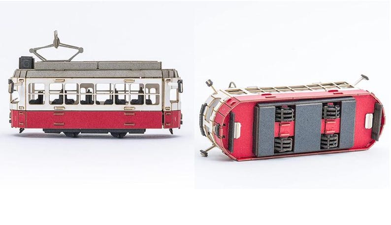 Paper Model Tram DIY KIT Cardboard Assembly Kit - Etsy